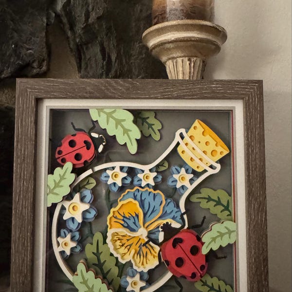 3D SVG Tulips Mini Stained Glass Shadow Box, Tulips 3d Svg, 3D Flowers ...