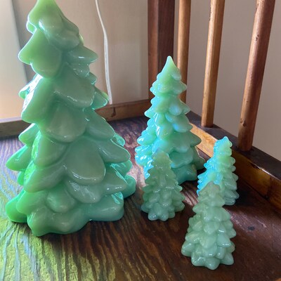 Set of Five. Mosser Glass Jadeite Christmas Trees. - Etsy