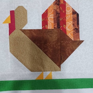 Patch Turkey Quilt Block Pattern make a 6 or 12 Block Digital Download ...