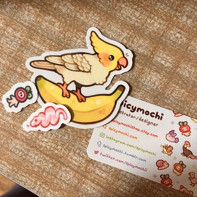 Fruit Salad Bird Sticker Set / Cockatiel Sticker / Bird Lover Water ...