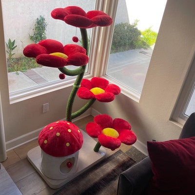 EDEN Wood Floral Cat Tree Tower Wooden Cat Tower Modern Cat - Etsy