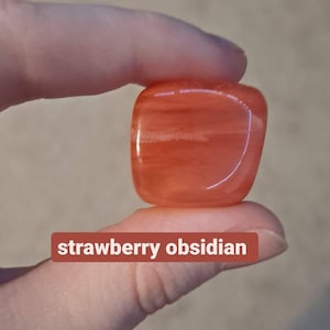 Strawberry Obsidian TUMBLED Strawberry Obsidian Glass Stone Heart ...
