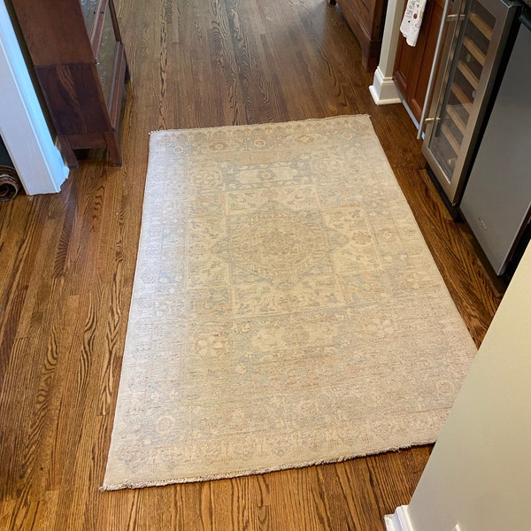 5x7 Black and Blue Turkish Silk Rug - Etsy