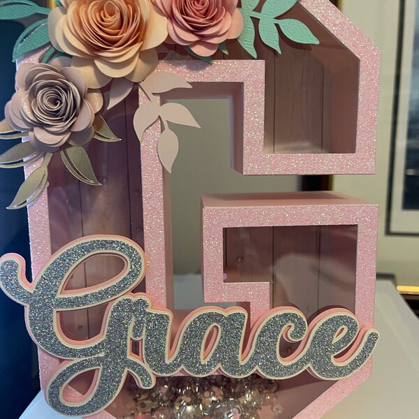 Decorative Customized 3D Letter Cardstock Initial, Desk Decor, Party ...