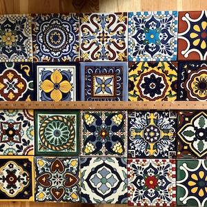 20 Tiles 6x6 Inches Assorted Mexican Ceramic Hand Made Talavera - Etsy