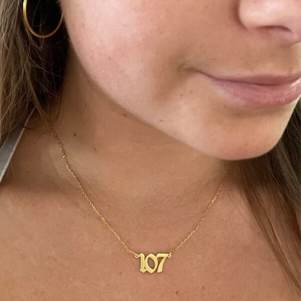 Year Necklace • Custom Number Necklace • Custom Name Necklace • Gothic ...