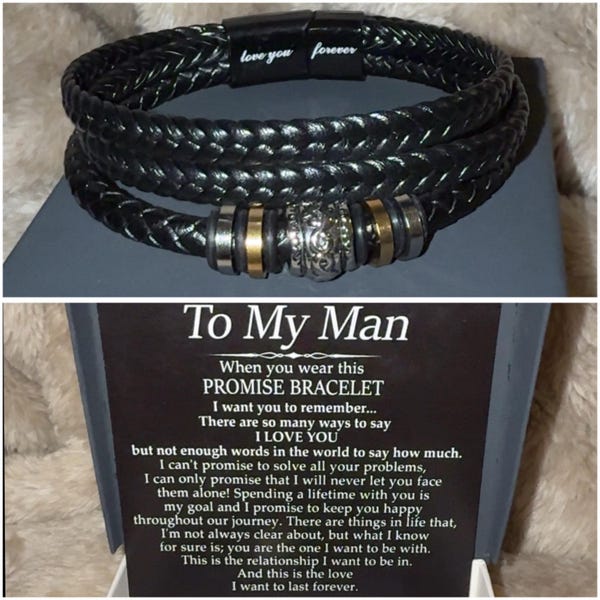 To My Man Promise Bracelet, Promise Bracelet for Boyfriend, Valentine ...