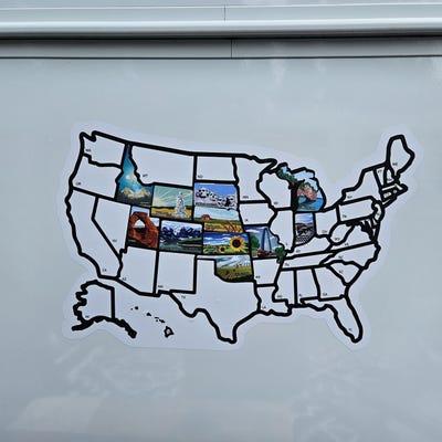 RV State Sticker Travel Map 11 X 17 USA States Visited Decal United ...
