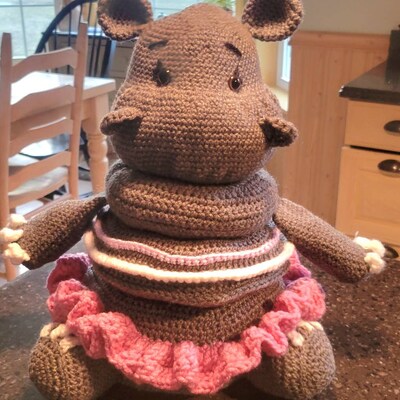 Hippo Stacking Toy Crochet Pattern Amigurumi Safari Animal - Etsy