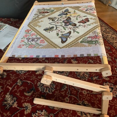 Needlework Table and Lap Hands-free Stand With Adjustable Frame Made of ...