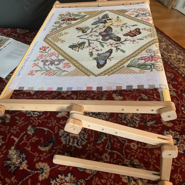 Needlework Table and Lap Hands-free Stand With Adjustable Frame Made of ...