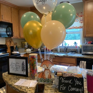 Woodland Baby Shower Balloon Centerpiece Set, Woodland Animals Baby ...