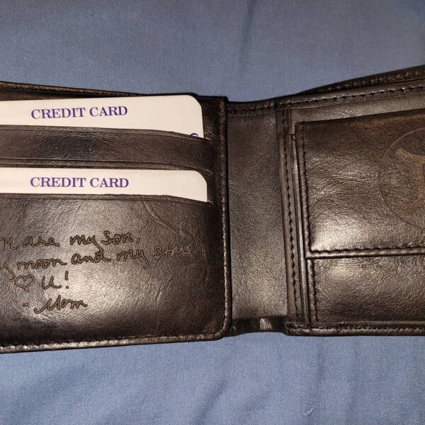 Hebrew, Arabic, Cyrillic Fonts Engraved Wallet, Personalized Genuine ...