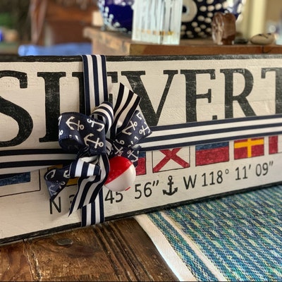 Personalized Nautical Flag Name GPS Sign Personalized Nautical Flag ...