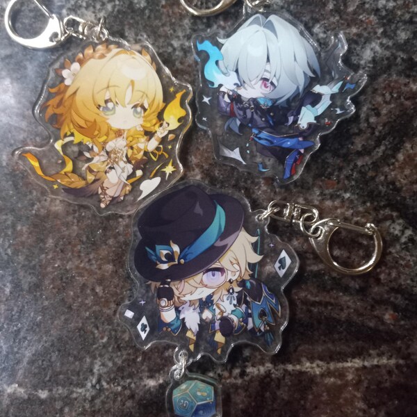 Honkai Star Rail Acrylic Keychain With Sakura Clasp -4 Characters Robin ...