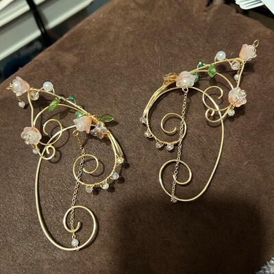 Pair of Pink and Purple Butterfly Fairy/faerie Ear Cuff Elf Ears - Etsy