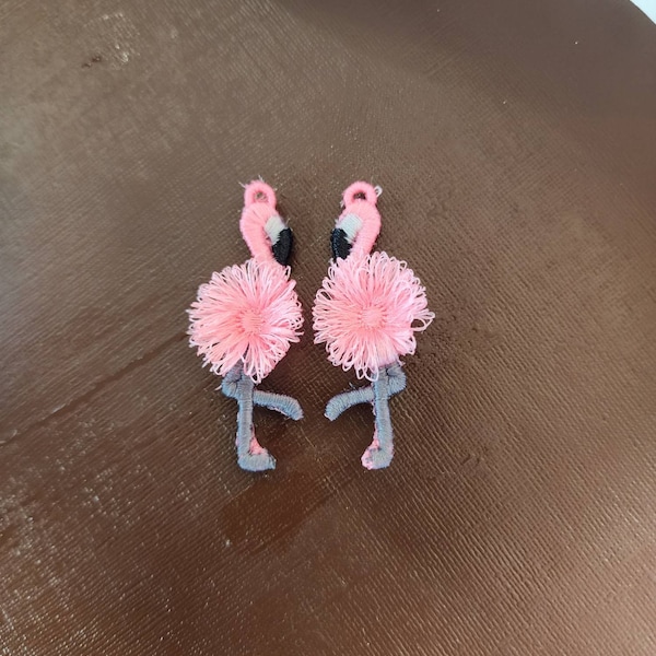 Cute Fluffy Flamingo Earrings Charm Necklace Pendant FSL Freestanding ...