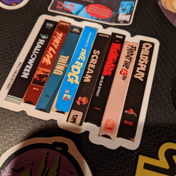 Horror VHS Stack Vinyl Sticker | Horror Movie Stickers | Horror VHS ...