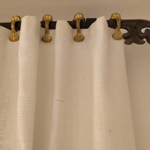 2 Vintage 16 to 24 Extendable French Paris Brass Cafe Rods 4 New Fixing ...