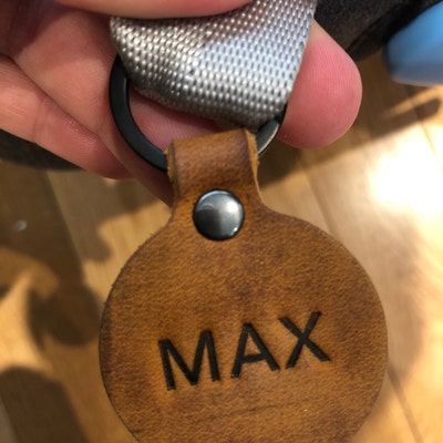 Personalized Round Leather Keychain, Fob, Gift, Anniversary, Multiple Colors, Circle - Etsy