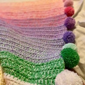 PDF DIGITAL Download-little Gems Craft Shop 'rainbow Pom Blanket ...