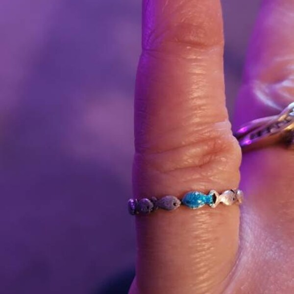 Swimming Against the Current. Dainty Sterling Silver Ring. School of ...