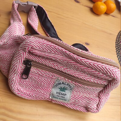 Large Hemp Fanny Pack Vegan Waist Bag Colourful Hip Pack - Etsy