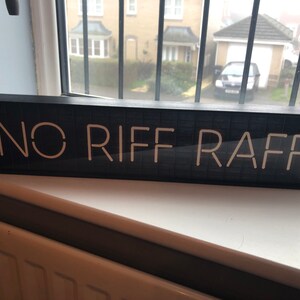 No Riff Raff Framed Neon Style Font Print Metal Sign Framed Print ...