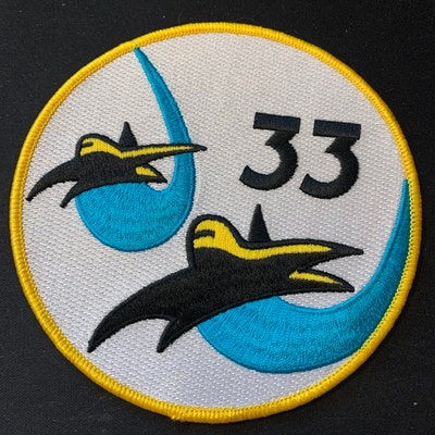 USAF 33 Cadet Squadron CS-33 5 Inch LARGE Iron-on Vintage Patch Black ...