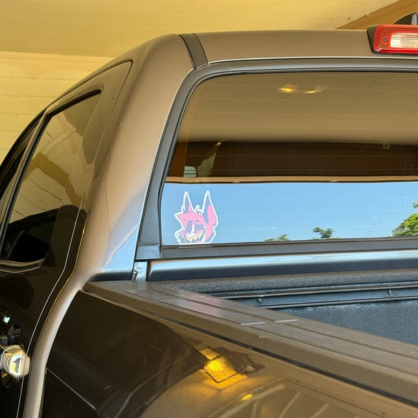 Alastor Car Window Peeker Sticker Hazbin Hotel Peeper Window Decal ...
