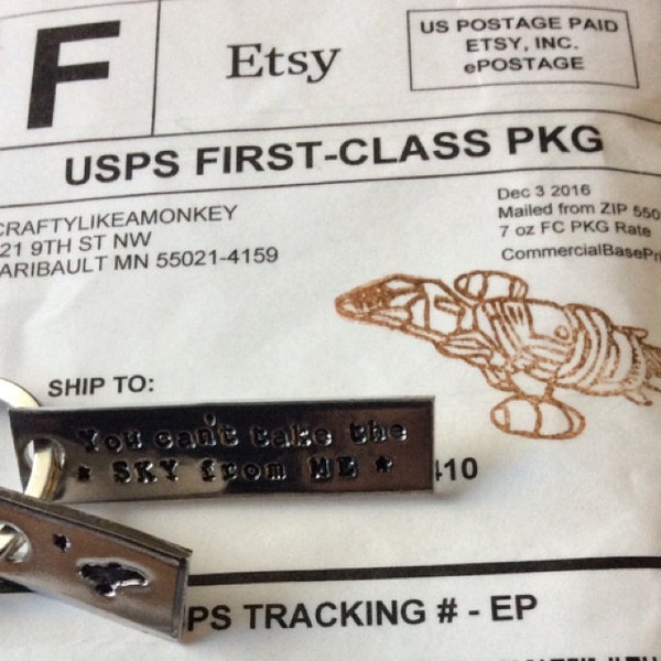 Hand Stamped "you Can't Take the Sky From Me" Firefly Inspired Keychain ...