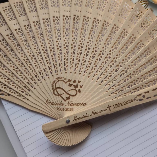 Personalized Memorial Sandalwood Fans: Celebration of Life Favors - Etsy