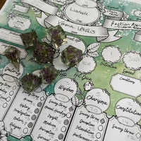 Dnd Printable Character Sheet, Dnd Botanical Character Sheet, Dnd ...