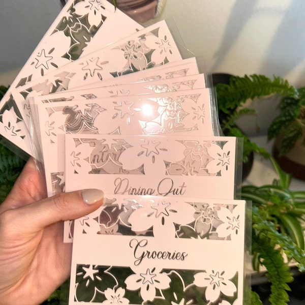 Clear Laminated A7 House/potted Plants Cash Envelopes, Handmade and ...