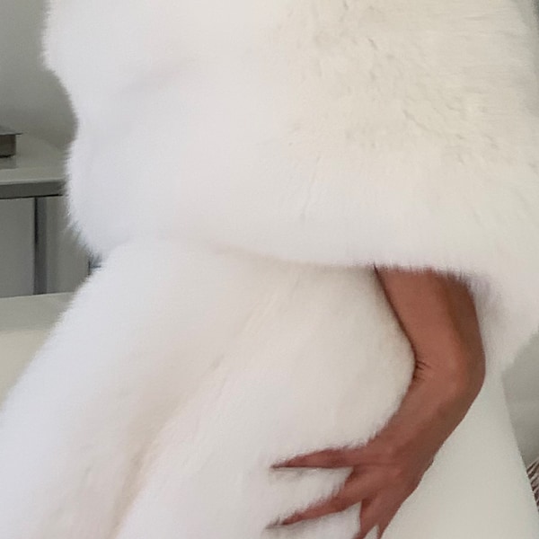 Genuine White Arctic Shadow Fox Fur Huge Massive Oversize Boa Stole ...