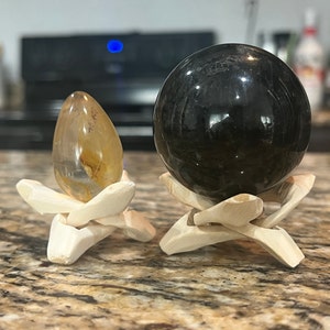 Wood Sphere Stand Natural 4 Sizes - Etsy