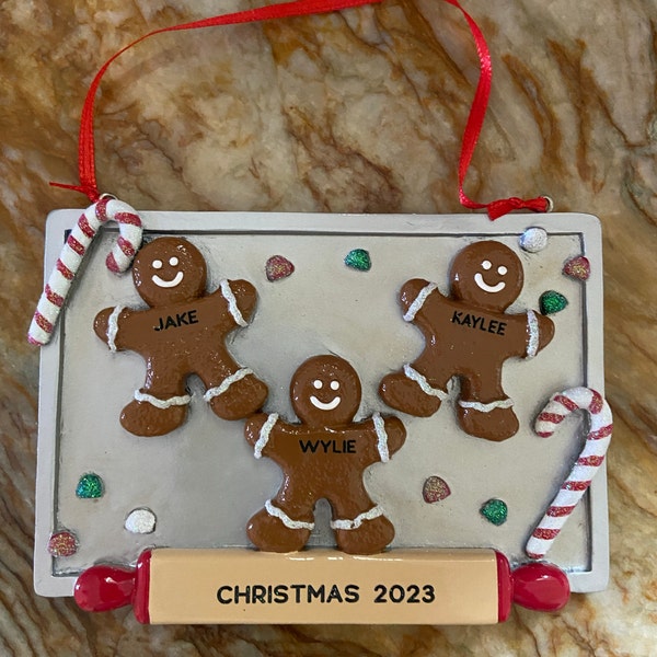 Gingerbread Cookie Tray© Personalized Ornament, Personalized Christmas ...