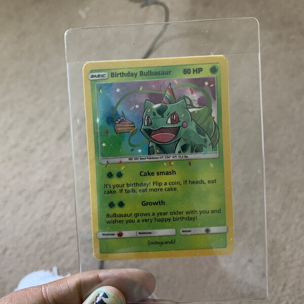 Birthday Bulbasaur Celebration Trading Card Cute Gifts for Him and Her ...
