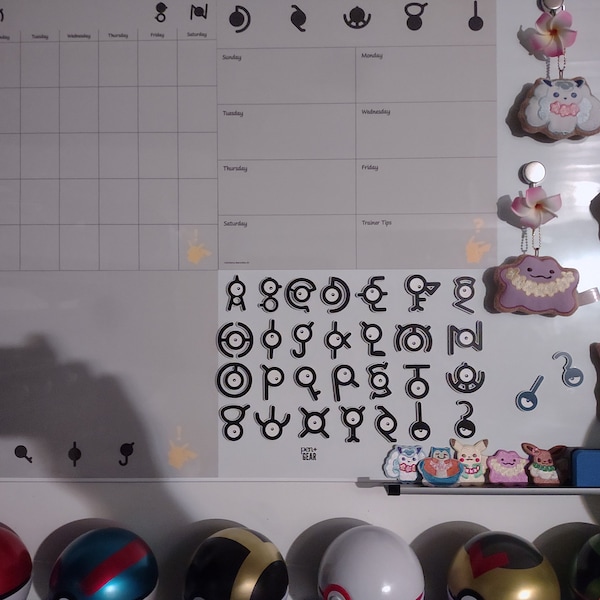 Pokémon Unown Fridge Magnets - Complete Set (28) Plus Bonus Shiny - Etsy
