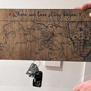 Personalised Map Location Key Holder for Wall, Custom Magnetic Key ...