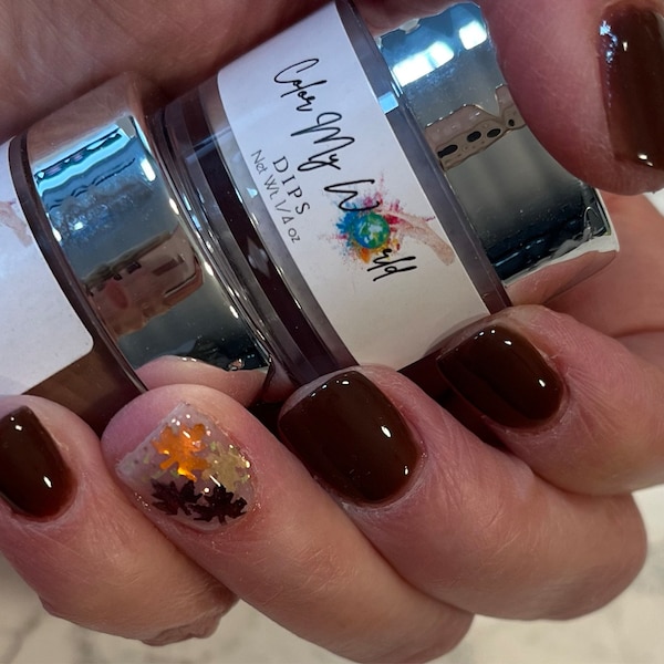 HELLO Autumn-glitter Dip Powder, Fall Nail Dip, Dip Powder, Dip Powder Nails, Nail Dip, Dip ...