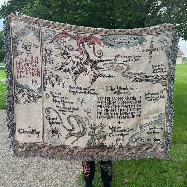 Lord of the Rings Thorin's Woven Blanket | Bilbo Baggins Tapestry Throw ...