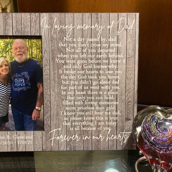 Loss of Dad Gift / Loss of Father Memorial Frame / Sympathy Gift ...
