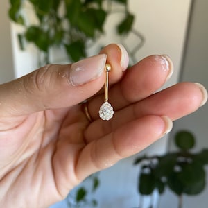 14k Solid Gold Belly Button Ring Navel Piercing Round Shape - Etsy