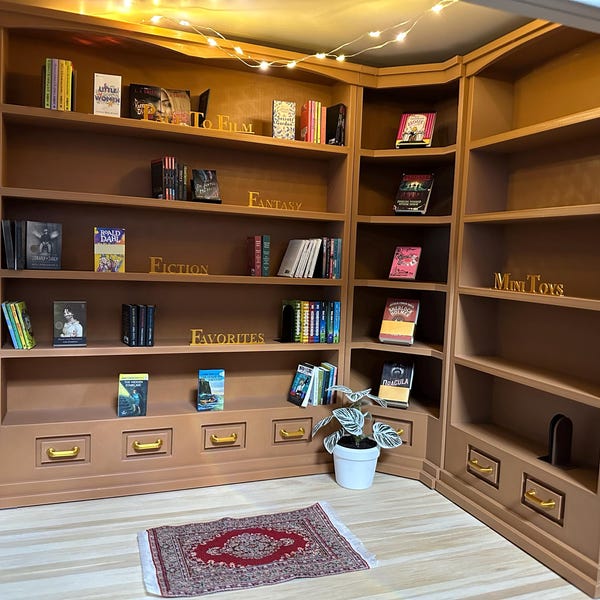 Mini Library for Mini Brands Books | 1/6th Scale | Mini Bookshelf ...
