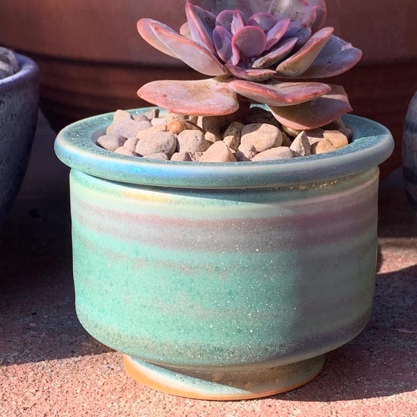 Handmade 4“ Polka Dots Plant Pot With Drainage Cute Succulent Pot ...