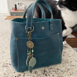 Leaf Purse Tassel Earthy Nature Green Leather Leaf Hippie Boho Beaded ...