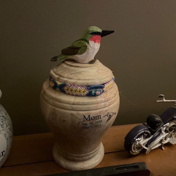 Hummingbird Wooden Figurine Ruby-throated Gift Decoration Handmade Bird ...