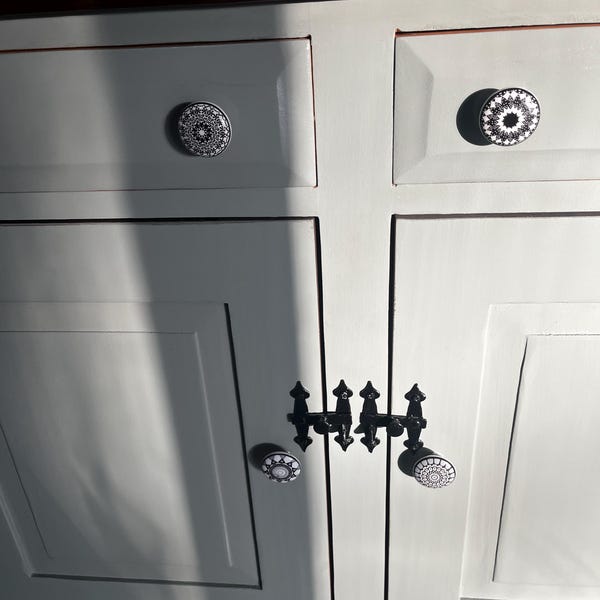 ARTISNO Green Floral Ceramic Cabinet Drawer Pull /knobs Hand Painted ...