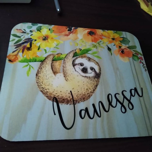 Personalized Sloth Mouse Pad, Funny Desk Decor, Office Desk Accessories ...
